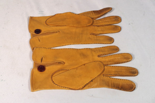 Rustic Vintage Leather Gloves - Sz ~8 – Put This On