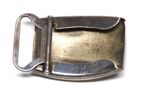 Simple Striped Sterling Silver Belt Buckle – Put This On