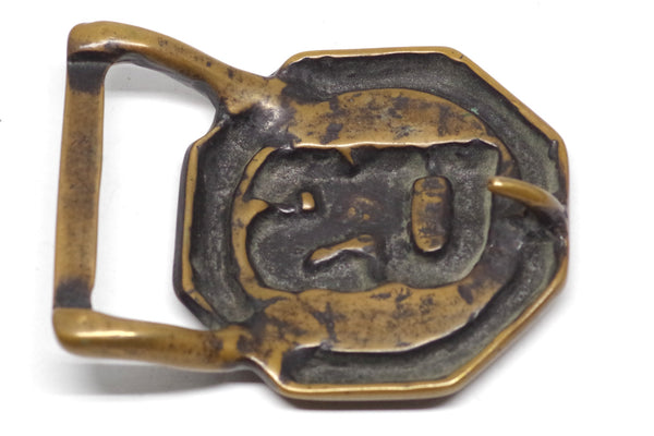 1970s Brass Octagonal US Belt Buckle – Put This On