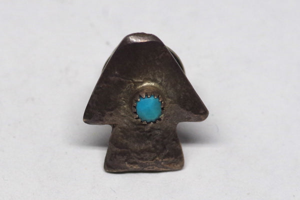 Native American Turquoise and Silver Arrowhead Tie Pin – Put This On